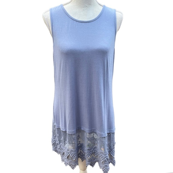 Kaktus | Tops | Kaktus Brand Blue Lace Trimmed Tank Or Dress Extender ...